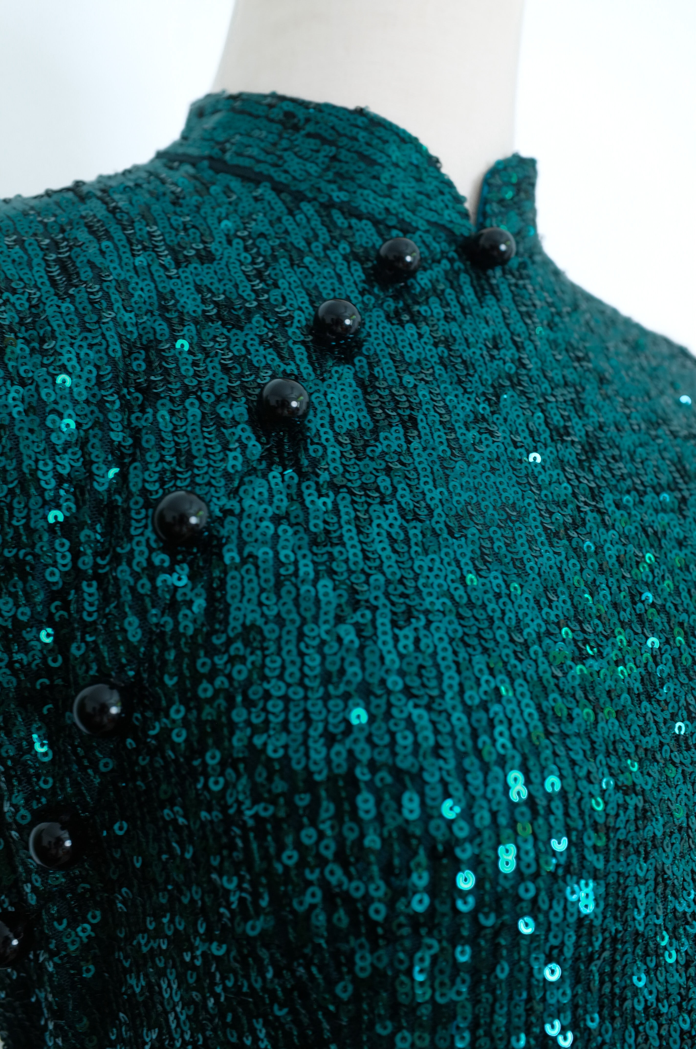 Sequoia Sequin Maxi Cheongsam - Teal / Red / Navy (Pre-Order) – The ...