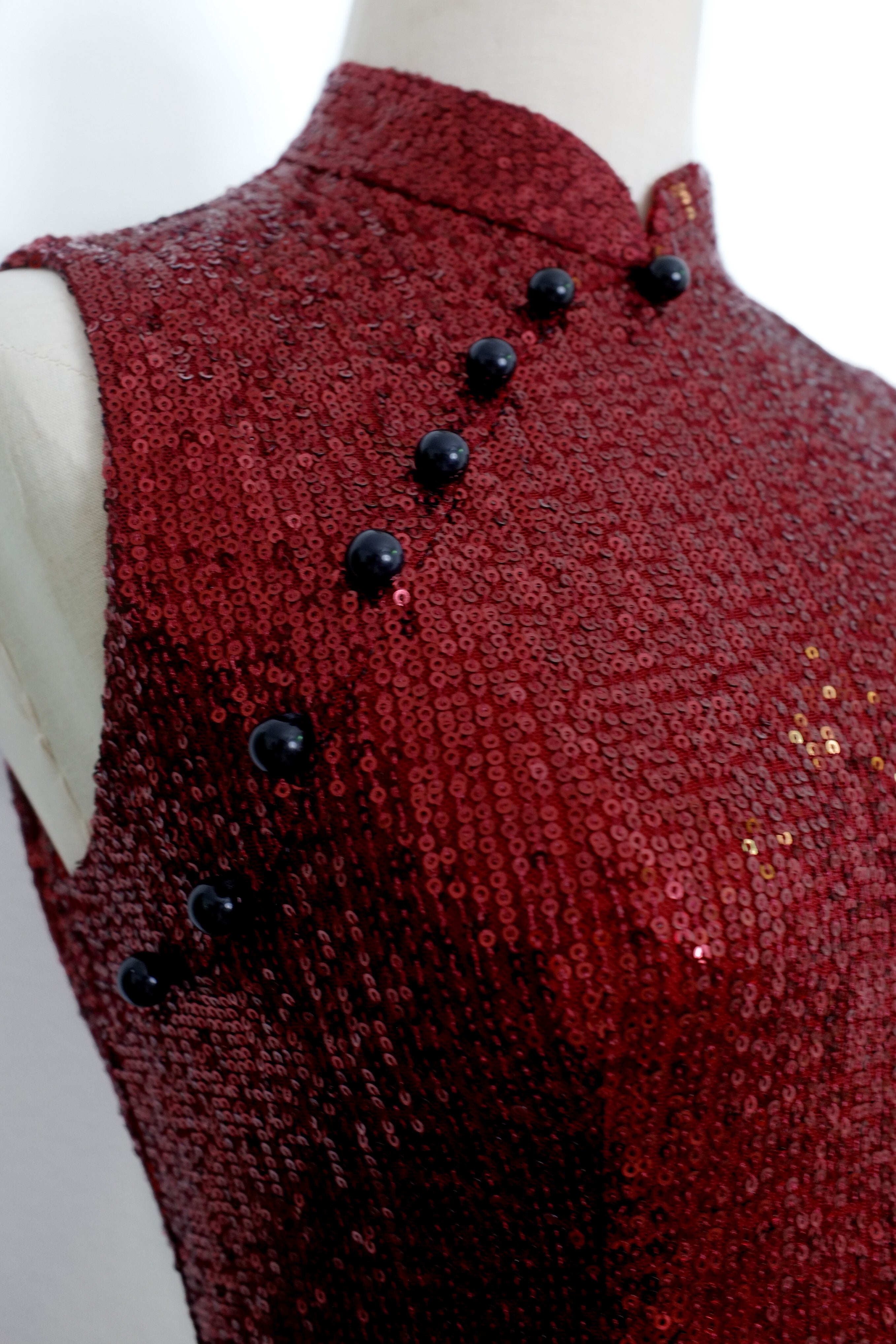 Sequoia Sequin Maxi Cheongsam - Teal / Red / Navy (Pre-Order) – The ...